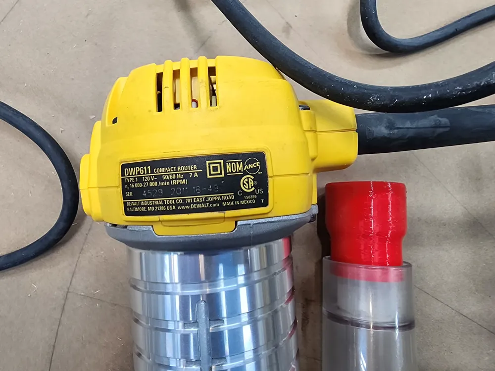 DeWalt DWP611 router plunge base vacuum adapter by wyowarren - MakerWorld