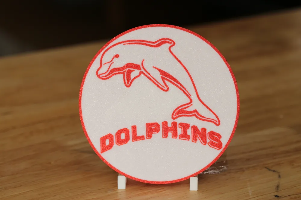 NRL Dolphins Rugby Logo 100mm Round Coaster by The 3D Print Smiths ...
