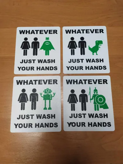 Funny Bathroom Wash Hands Sign by zeee3d - MakerWorld