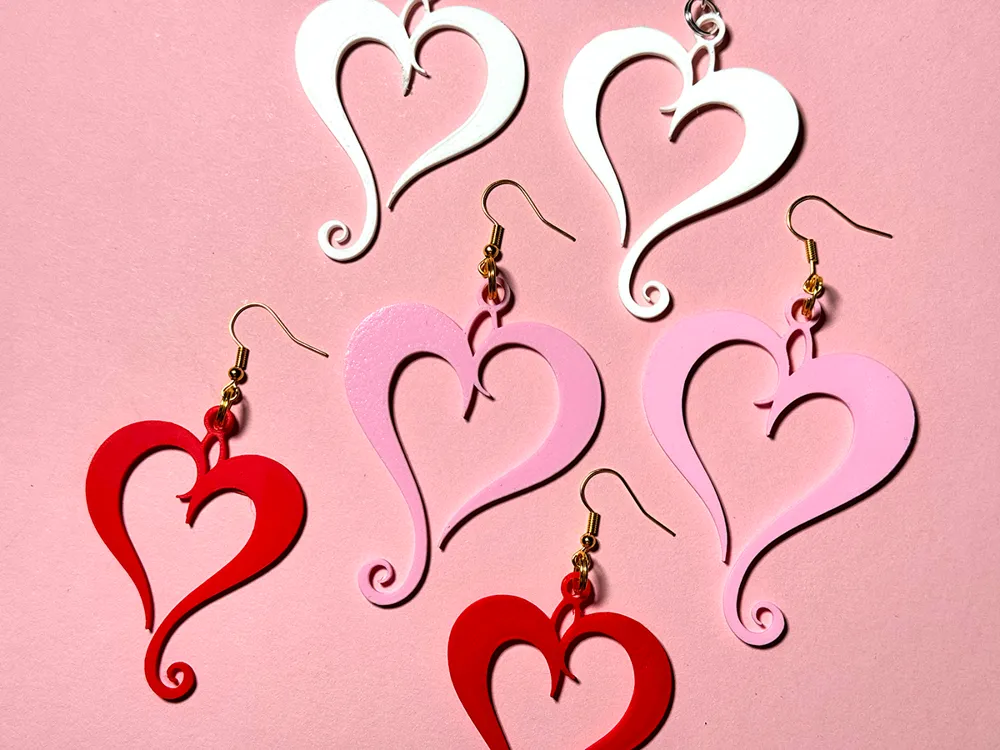 Heart Shaped Earrings by 29FLO - MakerWorld