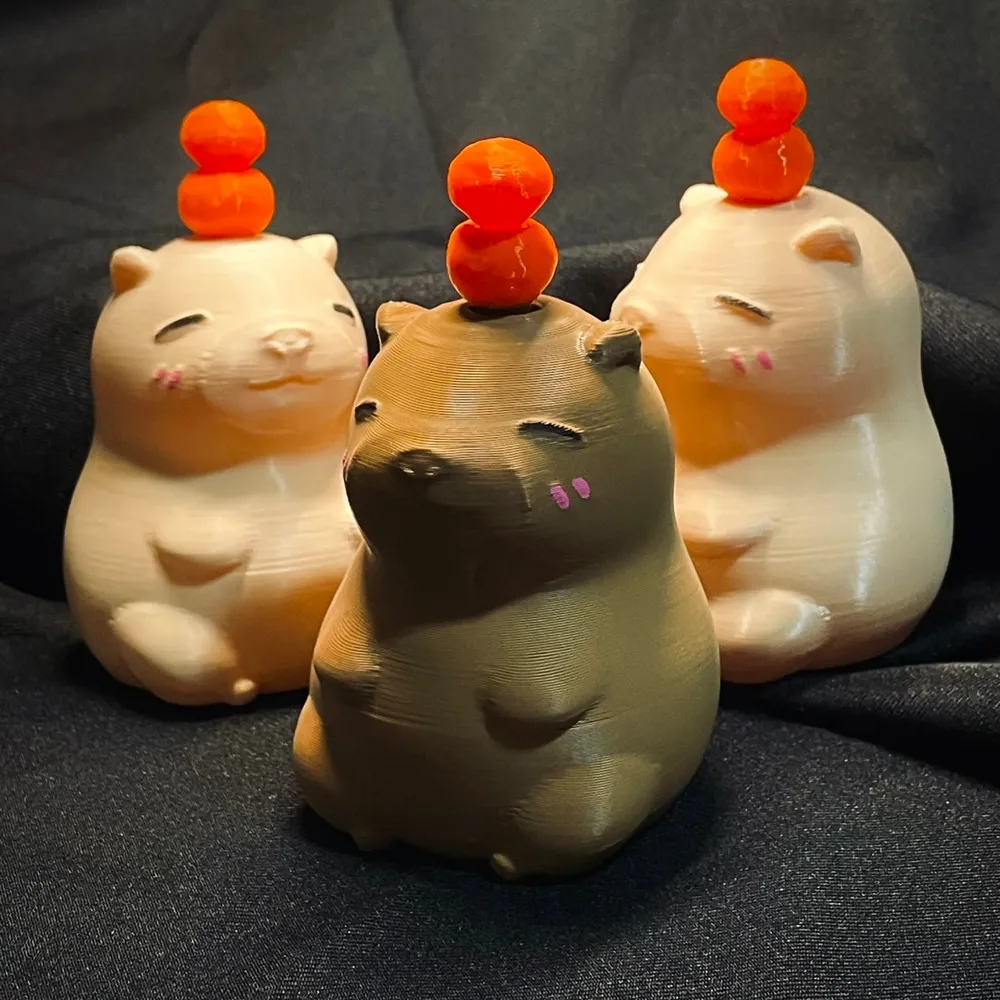 Capybara with spinning oranges by ningworks - MakerWorld