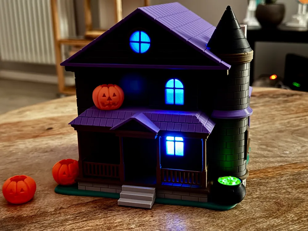 Halloween Haunted Witch House with LED lights by Michele MakerWorld: Download Free 3D Models