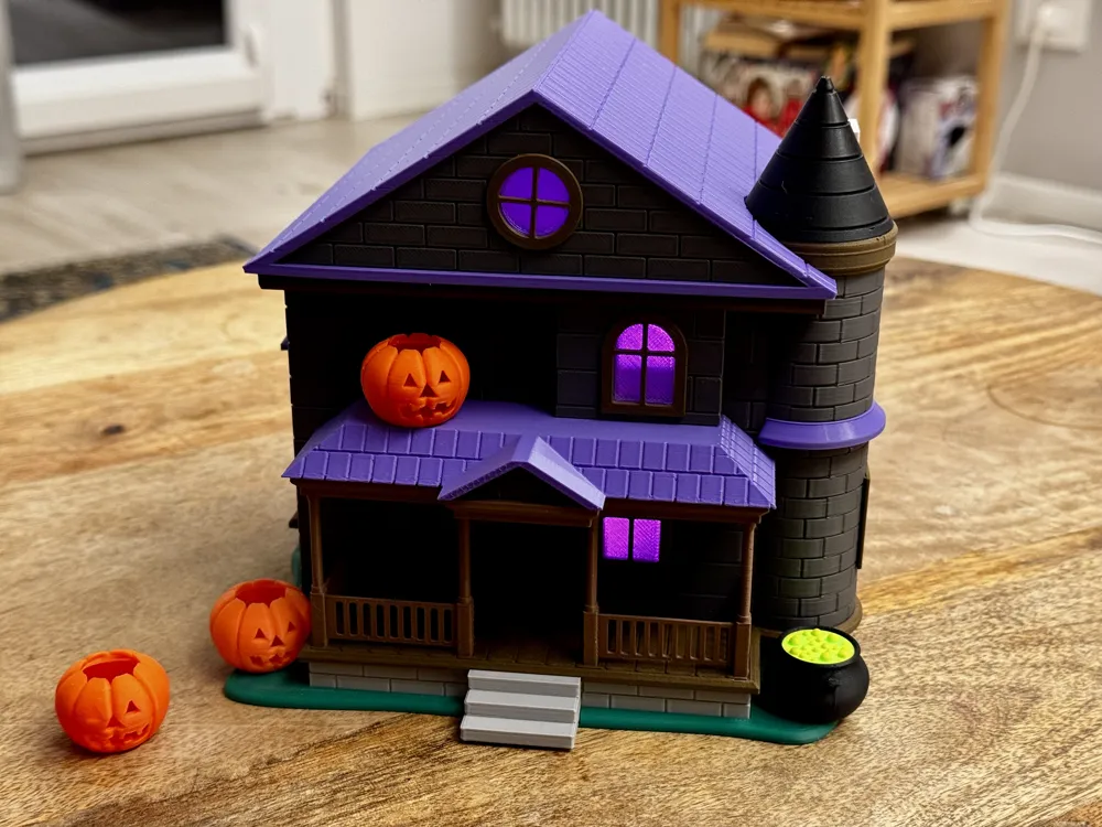 Halloween Haunted Witch House with LED lights - Free 3D Print Model ...