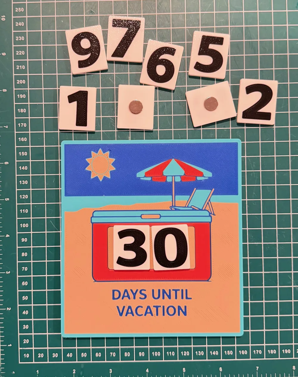 Countdown to Summer / Vacation Magnets - Faces - Free 3D Print Model ...
