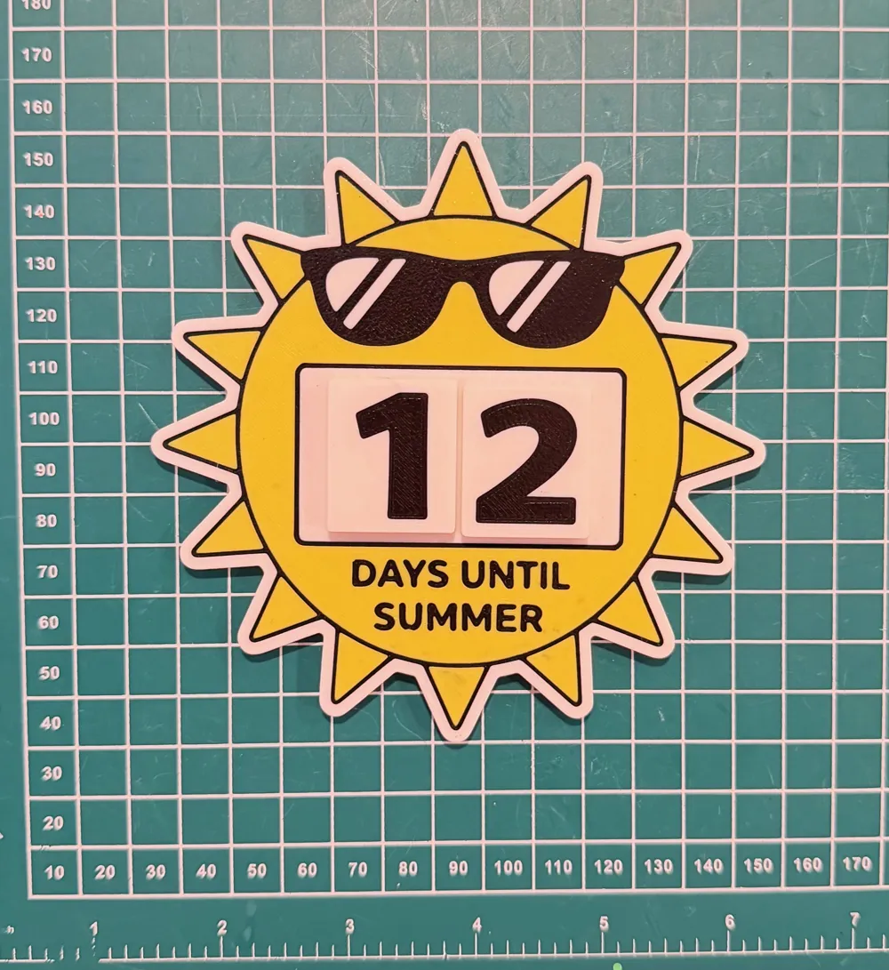 Countdown to Summer / Vacation Magnets - Faces - Free 3D Print Model ...