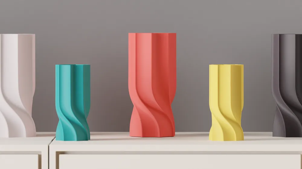 Modern Vase. Elegant Flowing Design. Easy Print by Abstractia Design ...