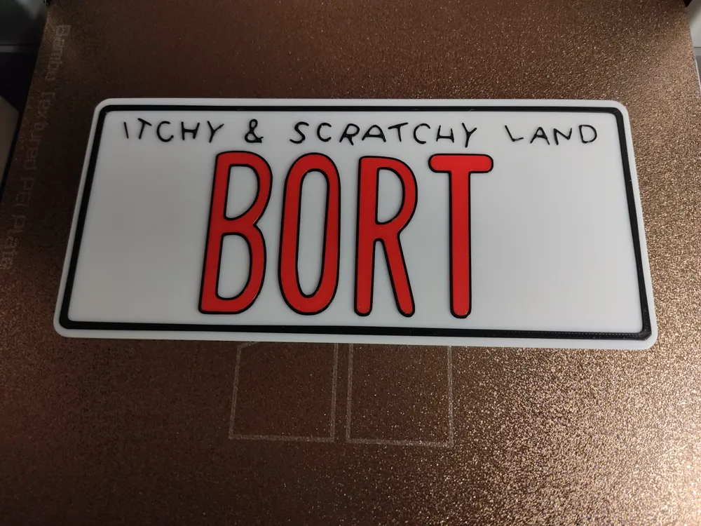 BORT License Plate Sign from Itchy & Scratchy Land by Homer Simpson Jr ...
