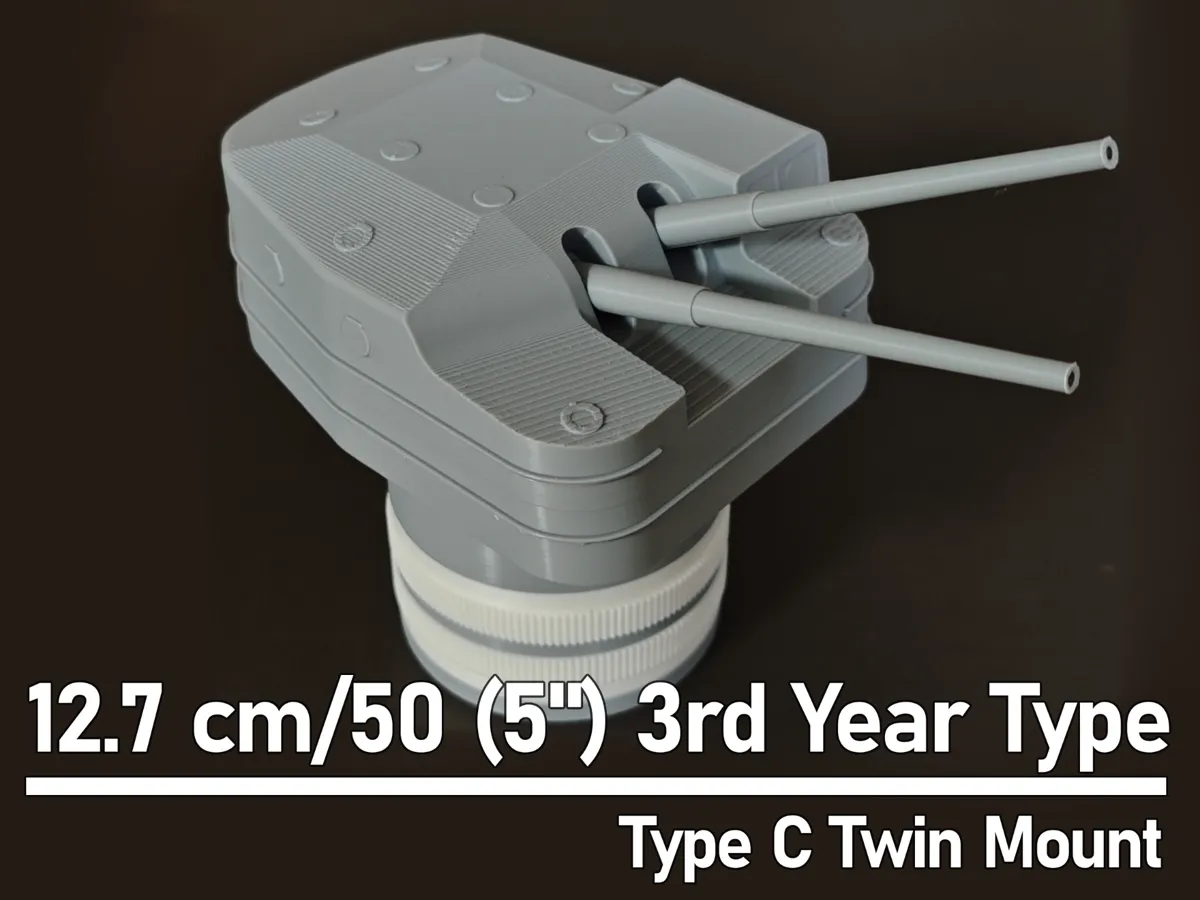 12.7cm/50 Type 3 Naval Gun (1:50 model) - Free 3D Print Model - MakerWorld