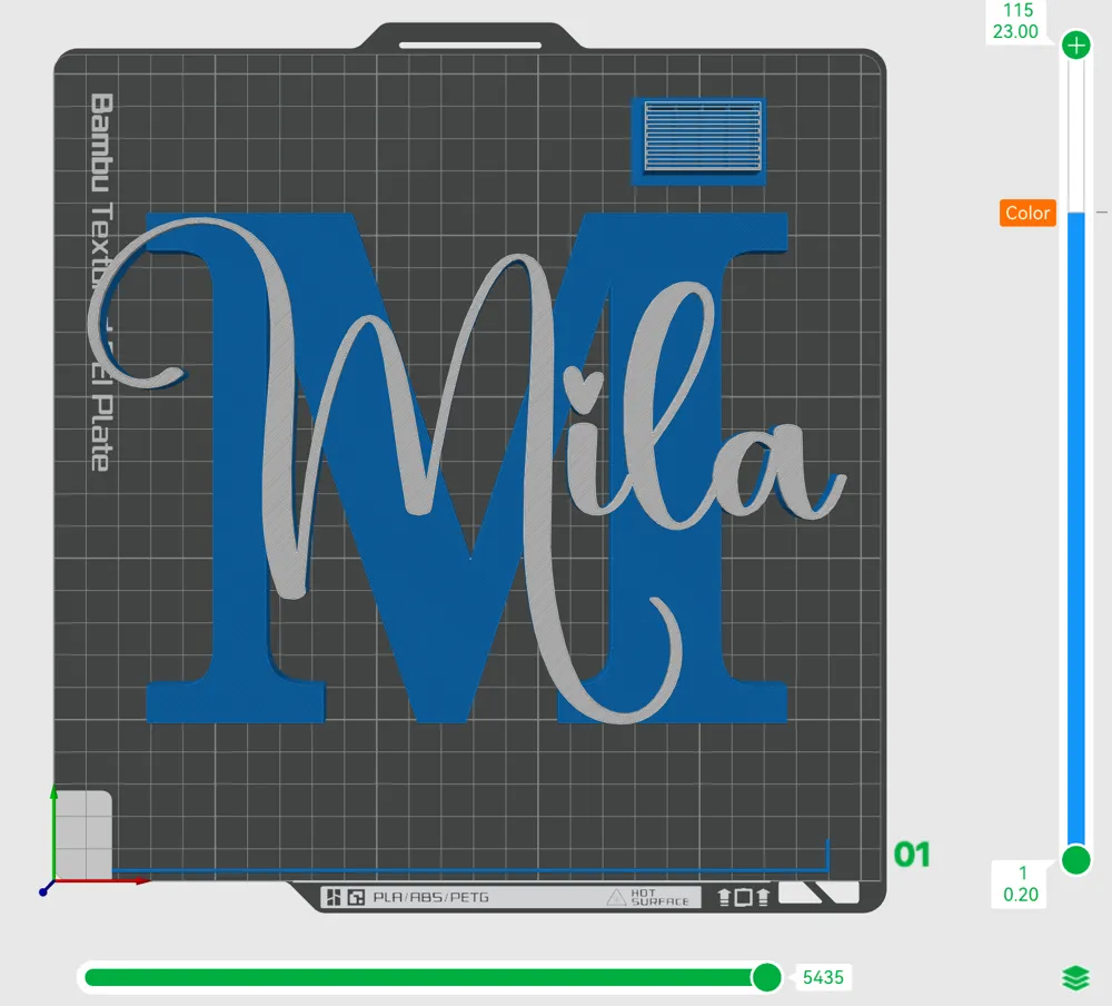 MILA name ornament initial nameplate by meetoo333 MakerWorld: Download ...