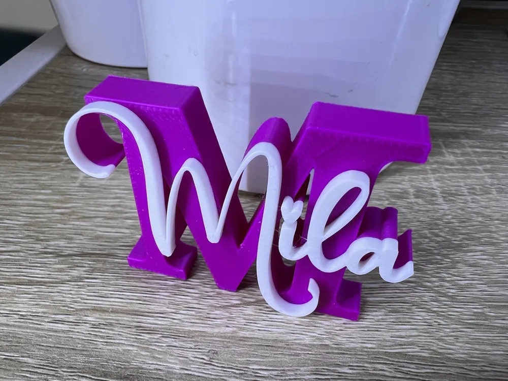MILA name ornament initial nameplate by meetoo333 MakerWorld: Download ...