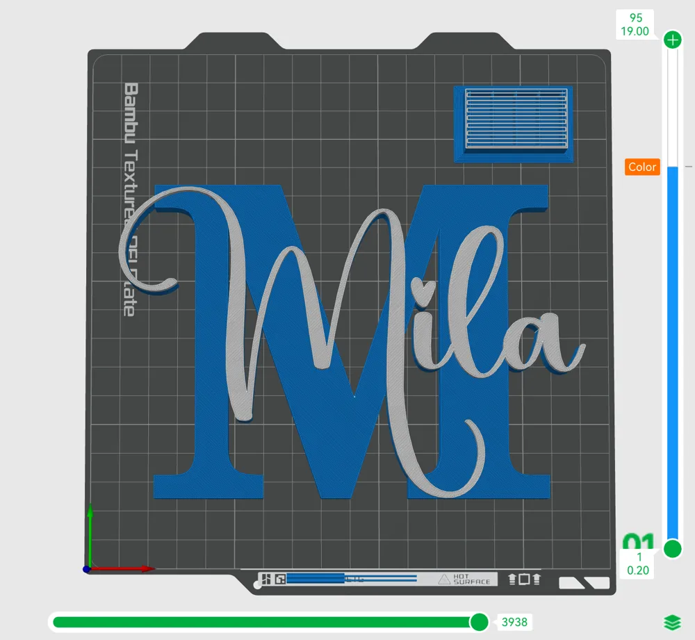 MILA name ornament initial nameplate by meetoo333 MakerWorld: Download ...