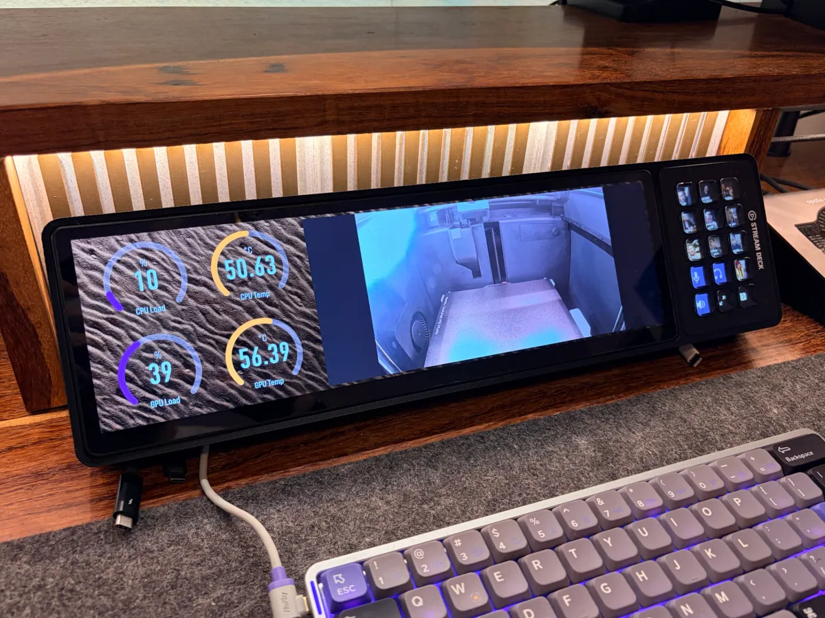 Xeneon Edge & Stream Deck Mount with Cable Cutouts - Free 3D Print ...