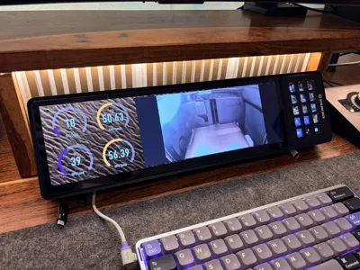 Xeneon Edge & Stream Deck Mount with Cable Cutouts - Free 3D Print ...