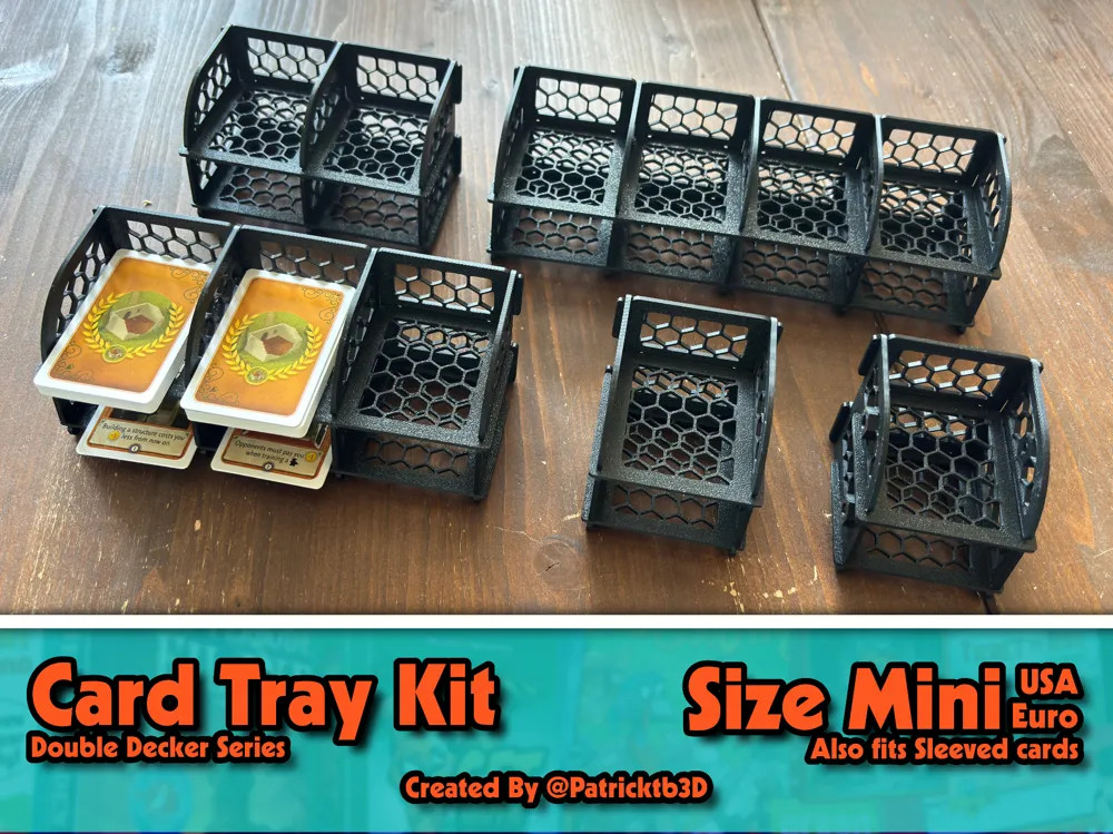 Card draw/discard tray Double Decker kit Mini - Free 3D Print Model ...