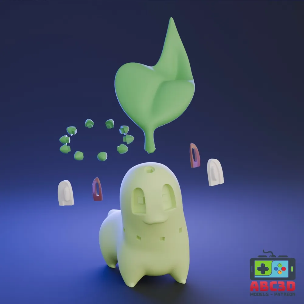 Chikorita Model Starting Pokemon; Split and Full by ABC3D - MakerWorld