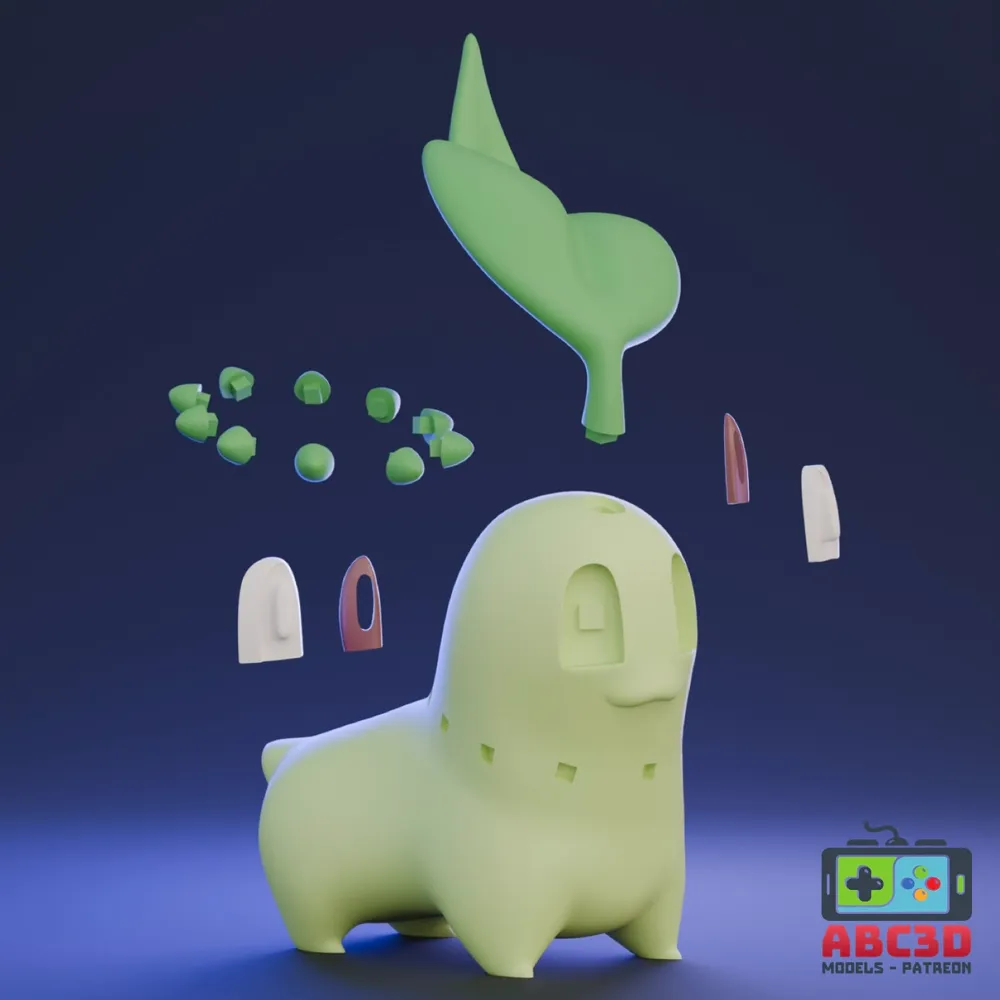 Chikorita Model Starting Pokemon; Split and Full by ABC3D - MakerWorld