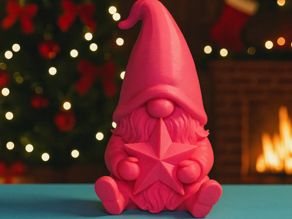 Gnomo natalizio con stella di Natale - Modello di stampa 3D gratuito ...
