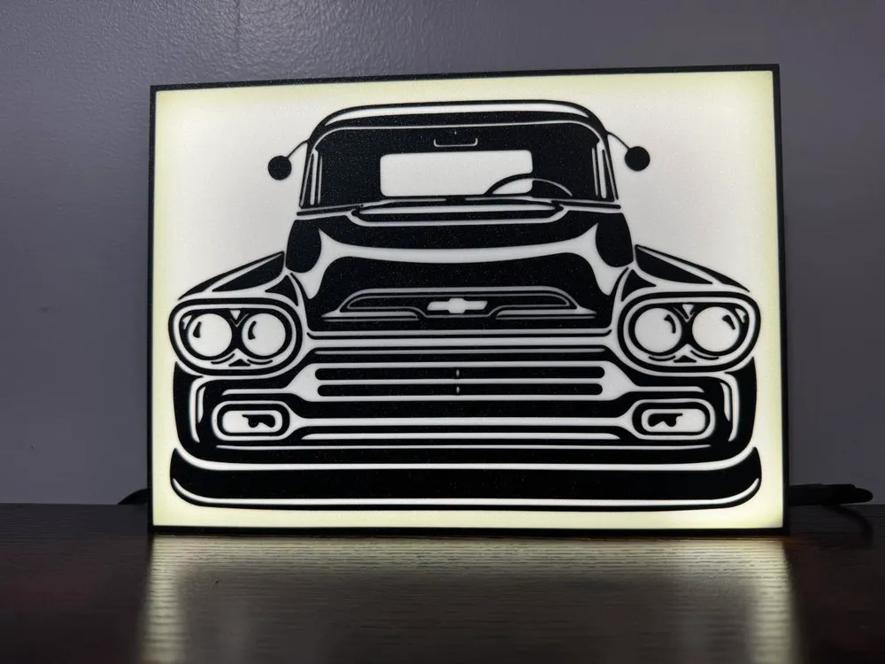 1958 1959 Chevrolet Apache Truck Lightbox by ShepsCustomz - MakerWorld