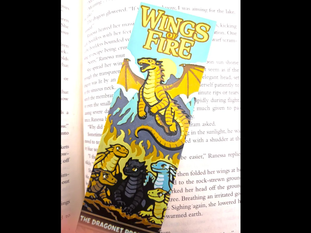 Wings of Fire inspired 50mm x 150mm Bookmark - Free 3D Print Model ...