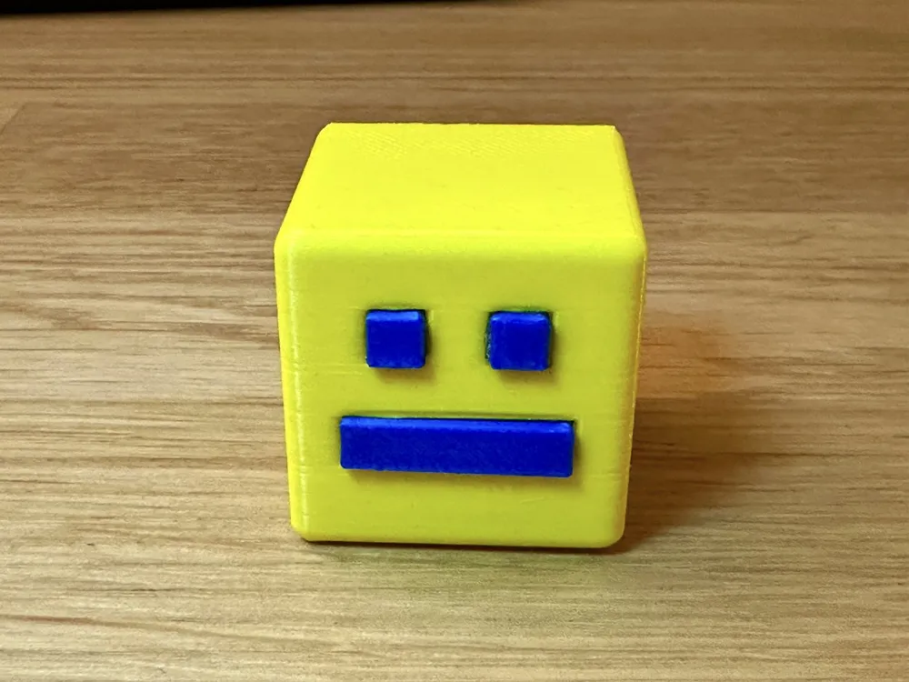 Geometry Dash Yellow Cube - Free 3D Print Model - MakerWorld
