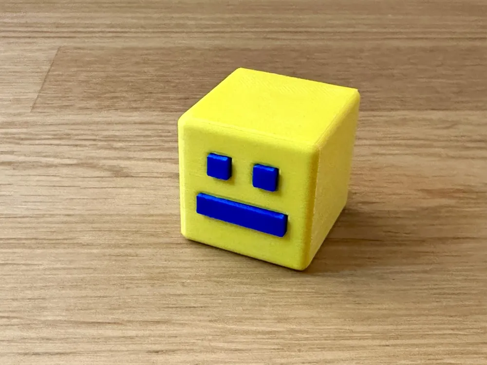 Geometry Dash Yellow Cube - Free 3D Print Model - MakerWorld
