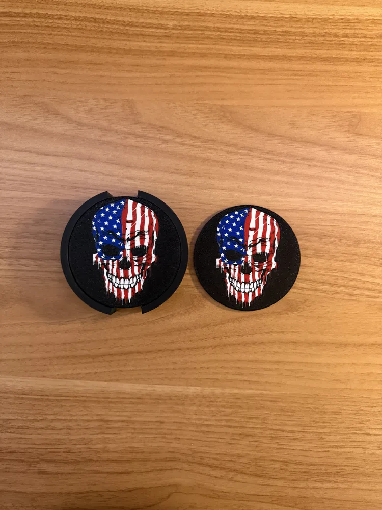 Sous-verre rond Patriotique USA Crâne Drapeau Américain - Modèle d ...