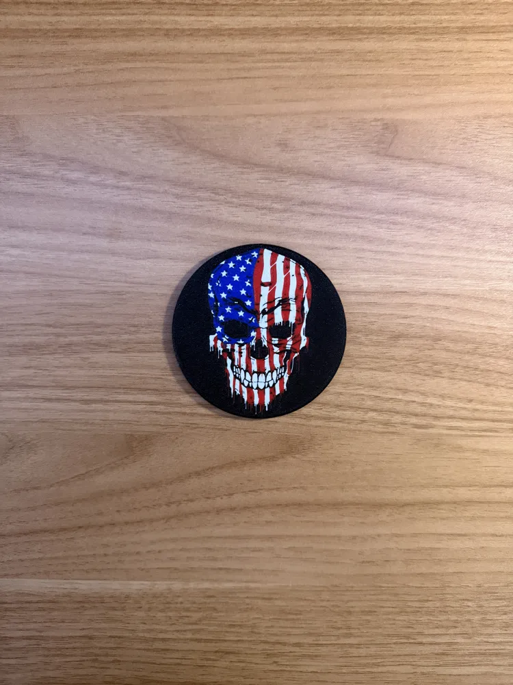 Sous-verre rond Patriotique USA Crâne Drapeau Américain - Modèle d ...