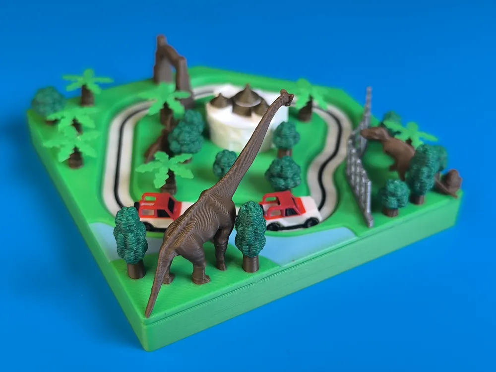 Diorama funcional de Jurassic Park (Mini tren) por BamBam Design MakerWorld: Descarga Modelos 3D ...
