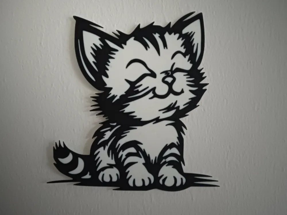 Sweet litle cat Walldecoration - Free 3D Print Model - MakerWorld