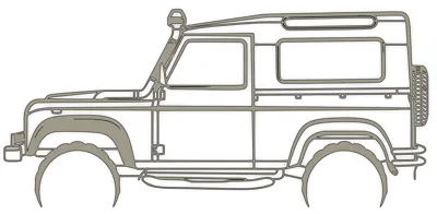Land Rover Defender D110 Wall Art Silhouette by XmonikerX - MakerWorld