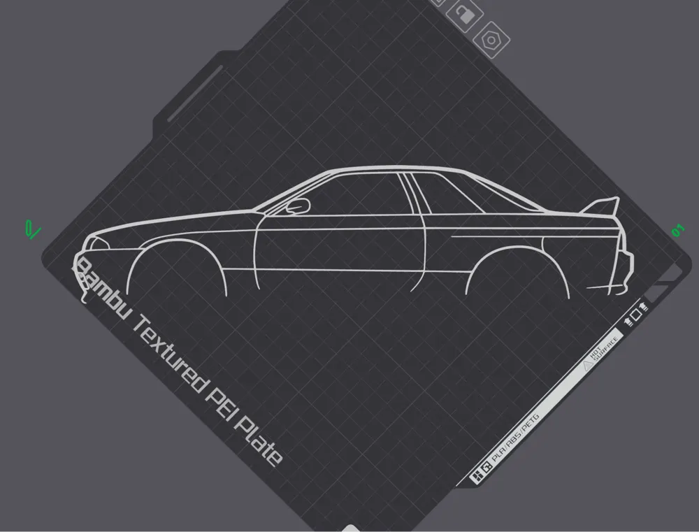 1992 Nissan Skyline R32 GT-R silhouette wall art by cruse2382 - MakerWorld