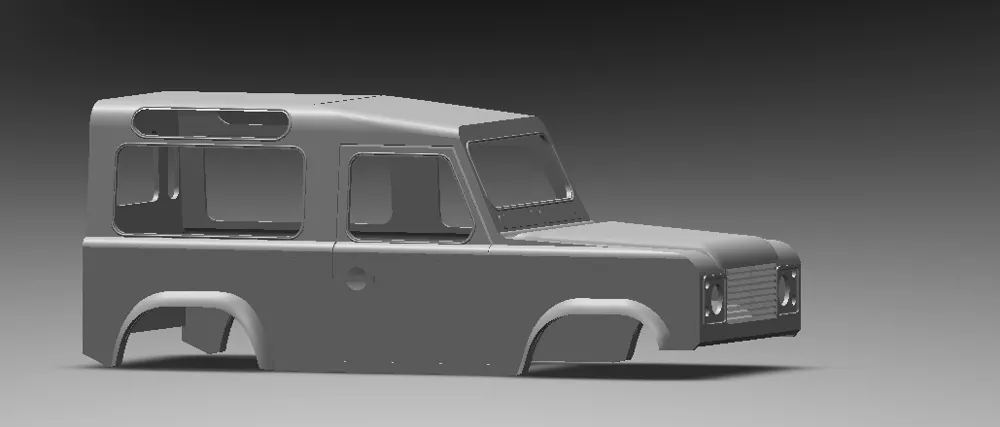 1/10 scale Land Rover Defender 90 RC body - Free 3D Print Model ...