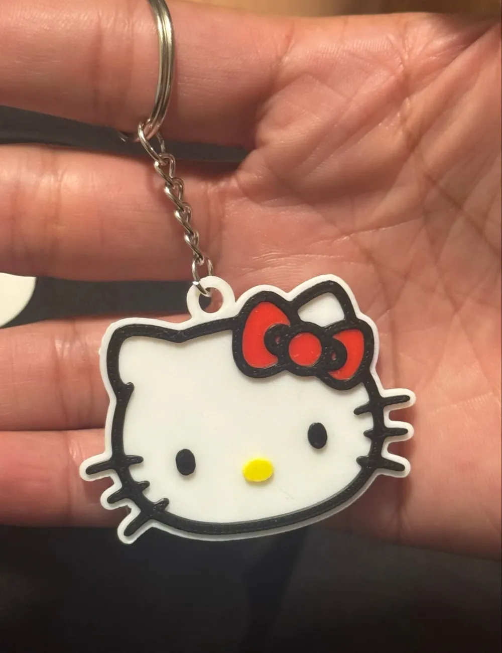 Hello Kitty face keychain - Free 3D Print Model - MakerWorld