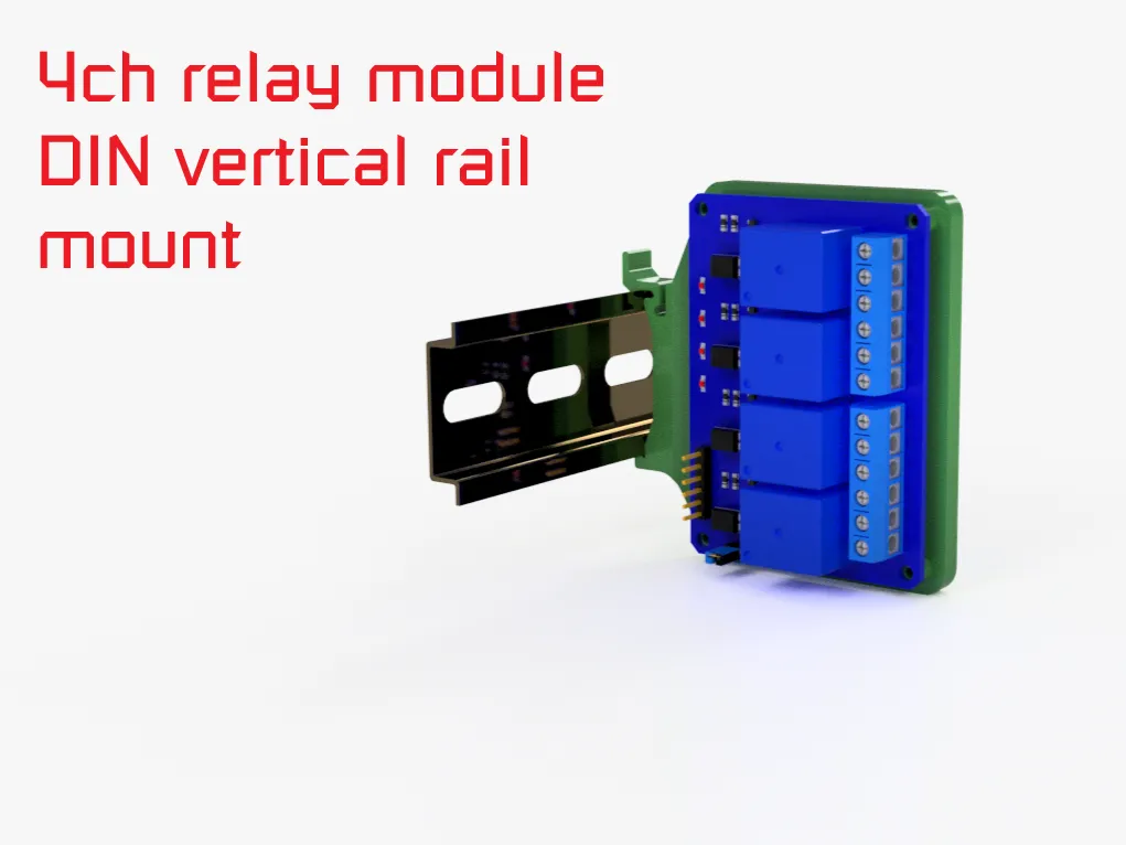 4 ch relay module DIN vertical rail mount por MB-3D Project MakerWorld ...