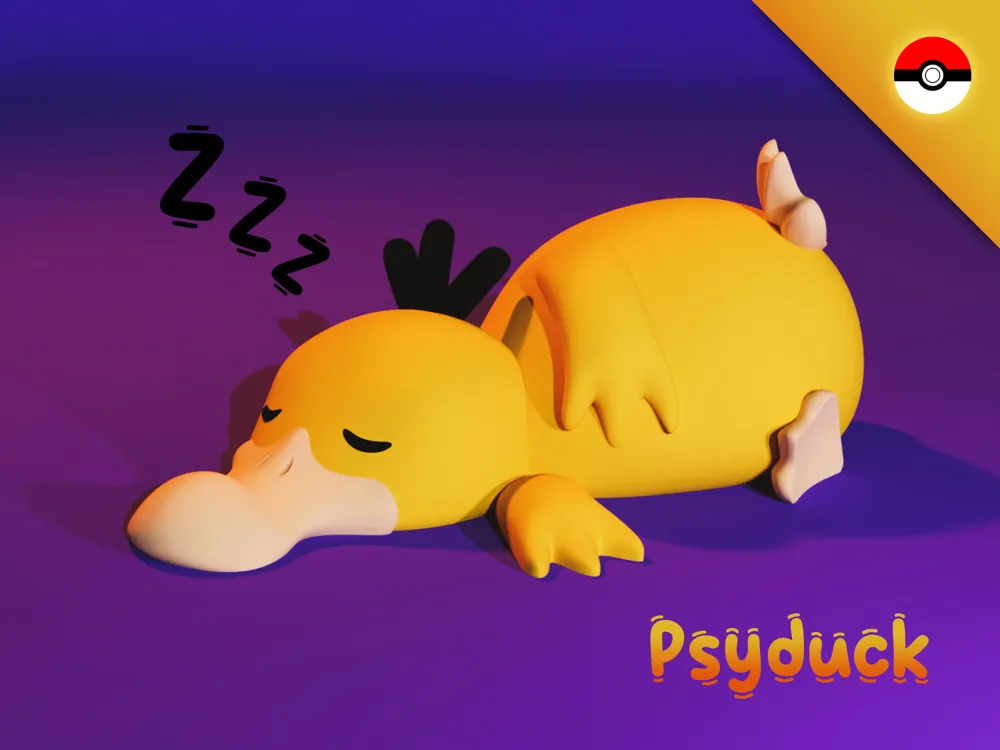 Pokemon - Sleeping Psyduck by monkeyzav MakerWorld: Download Free 3D Models