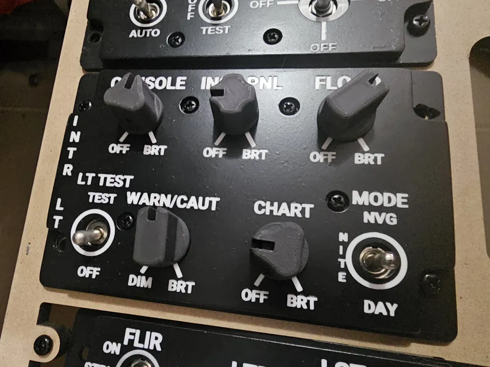 F18C Sim pit Knobs for INTR LT panel by CJPRINTS MakerWorld: Download ...