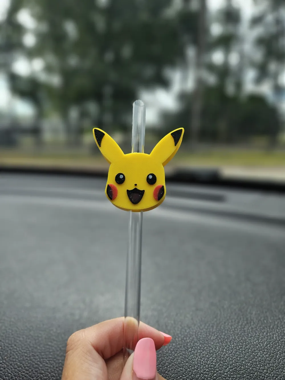 Pikachu Face straw topper - Free 3D Print Model - MakerWorld