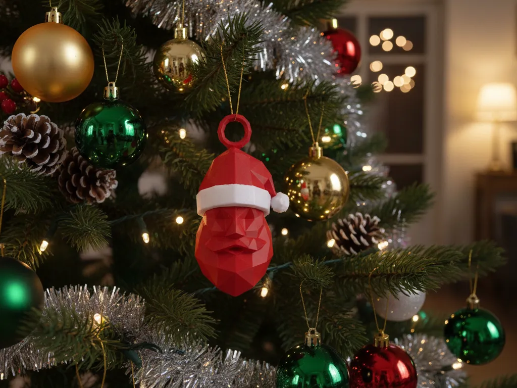 Santa Low Poly Baubles set - Free 3D Print Model - MakerWorld