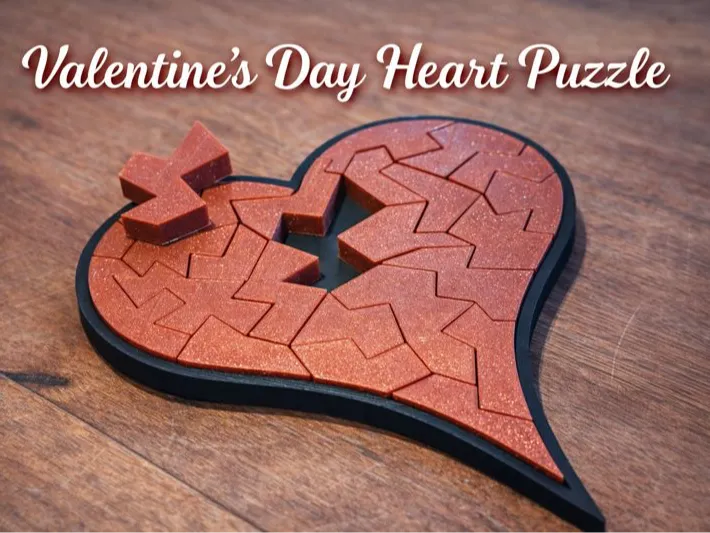 Valentine’s Day Heart Puzzle - Free 3D Print Model - MakerWorld