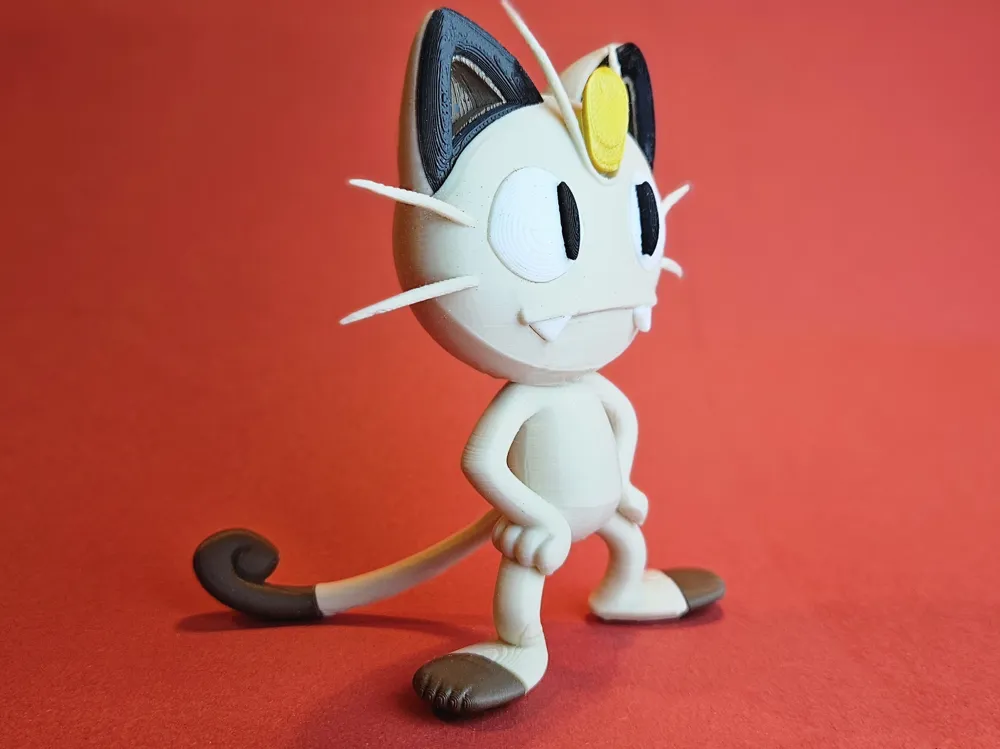 Meowth (Pokémon) Figure - AMS Multicolor + NO AMS - Free 3D Print Model ...