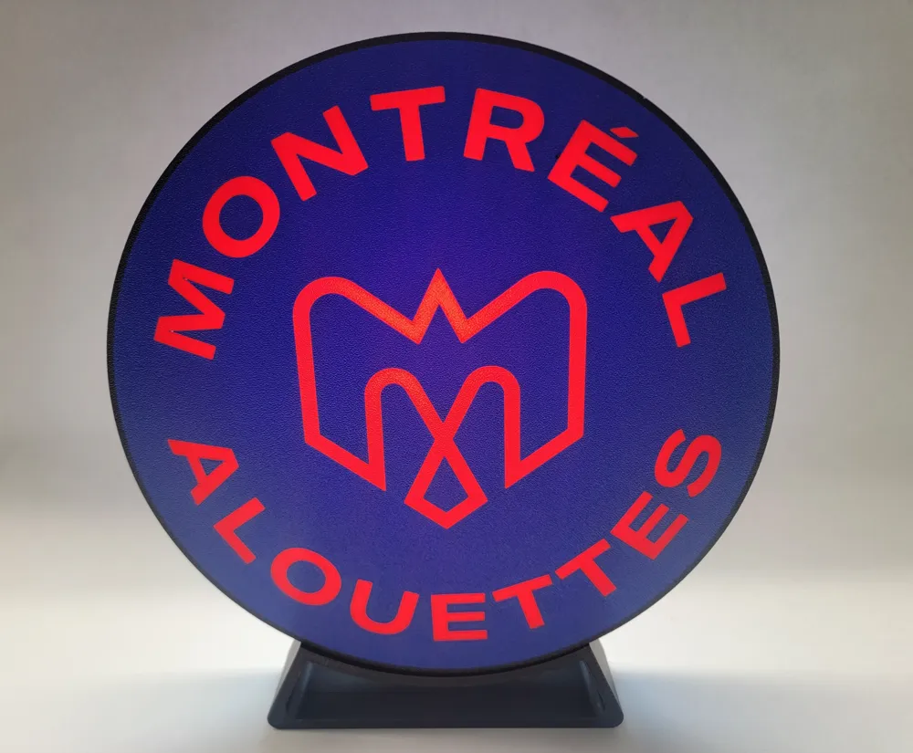 CFL Montreal Alouettes USB LED Lightbox by joshua.makes - MakerWorld