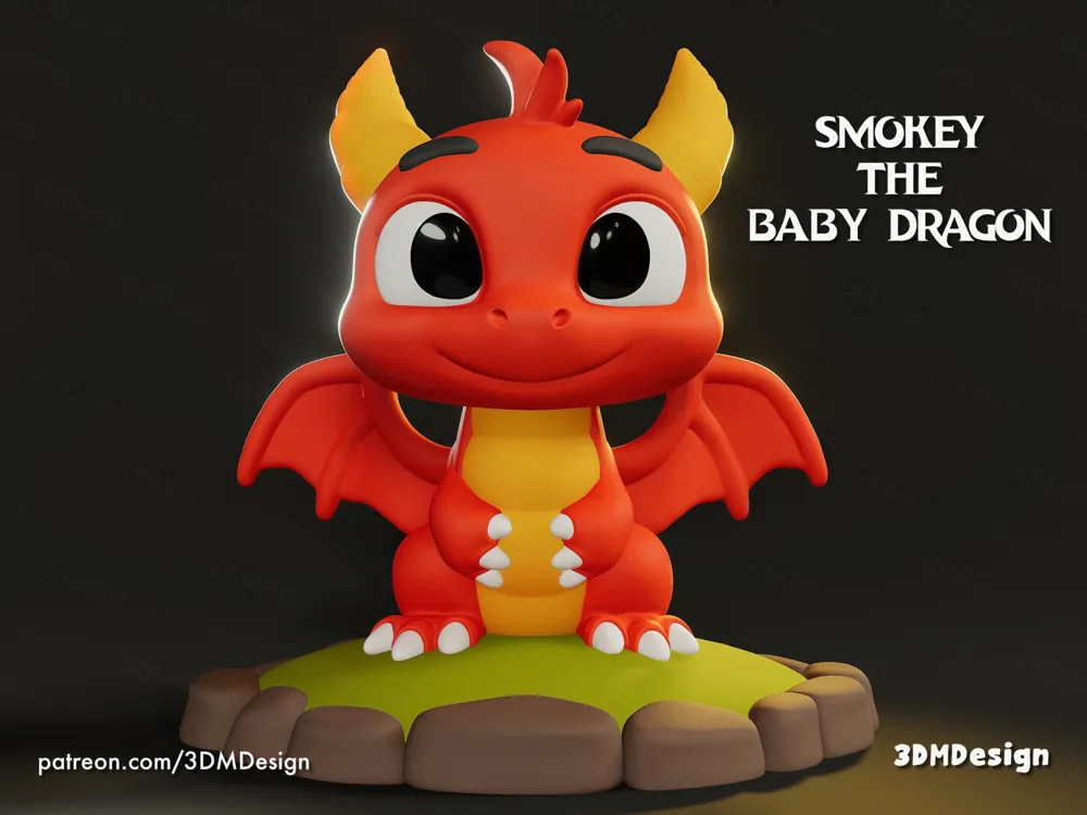 Smokey the Baby Dragon by 3DMDesign - MakerWorld