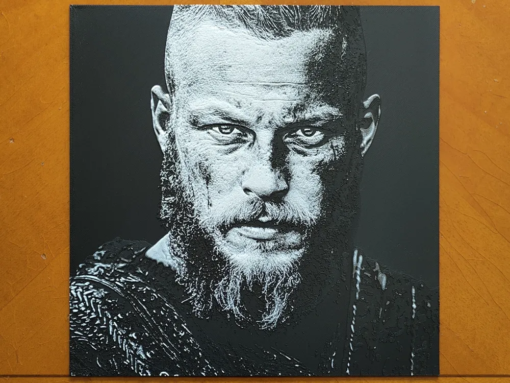 Ragnar Lothbrok Vikings Hueforge - 3 Colours by Sarge - MakerWorld