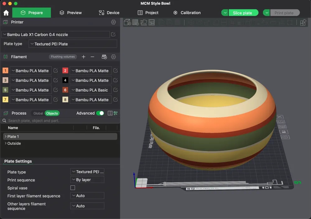 MCM Style Bowl by codebender - MakerWorld