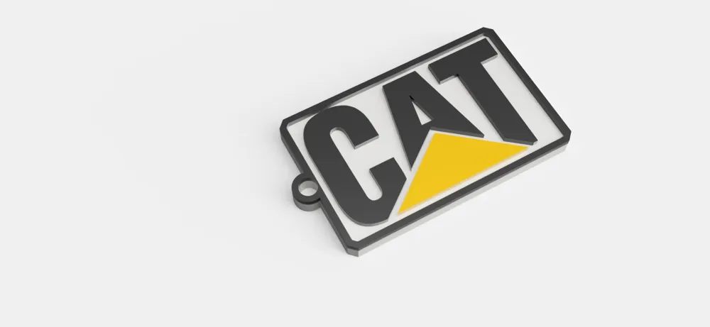 CAT Caterpillar logo KEYCHAIN - Free 3D Print Model - MakerWorld