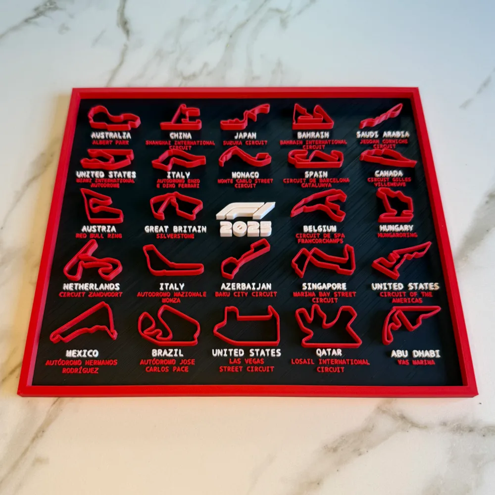 2025 Formula 1 Calendar by Tridimprints - MakerWorld