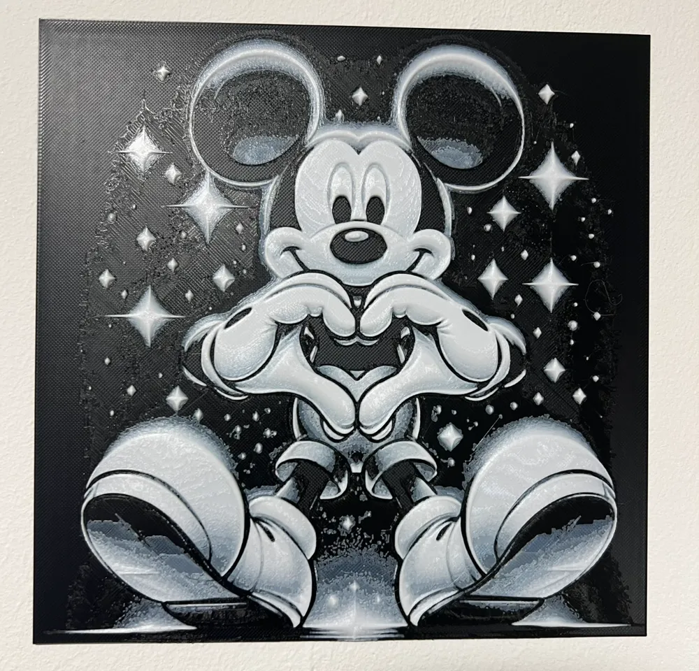 Micky Mouse Love Hueforge by Mi-Bu MakerWorld: Download Free 3D Models