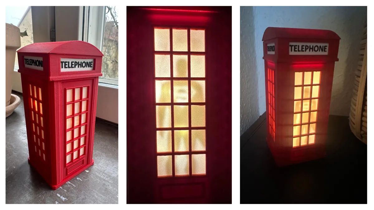 Telephone booth light box (ft. Superman) by Bero MakerWorld: Download ...