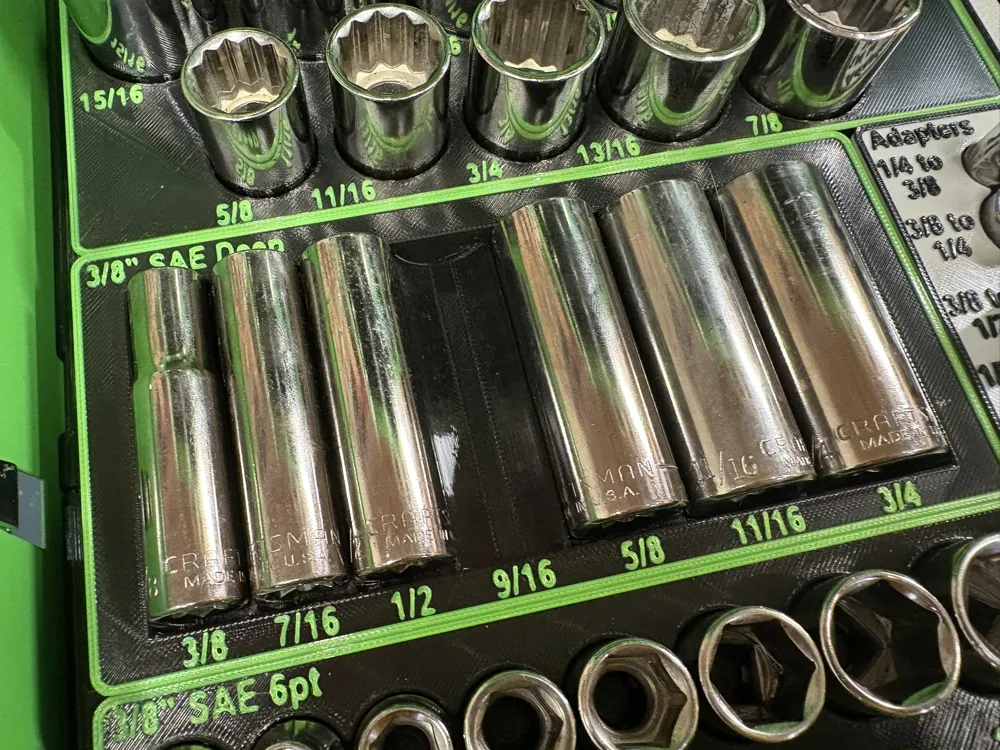 3/8" SAE Deep Socket Holder Gridfinity by RobNordic MakerWorld: Download Free 3D Models