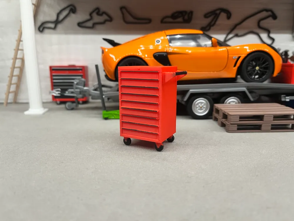 miniature trolley tool box 1:18 diorama garage - Free 3D Print Model ...
